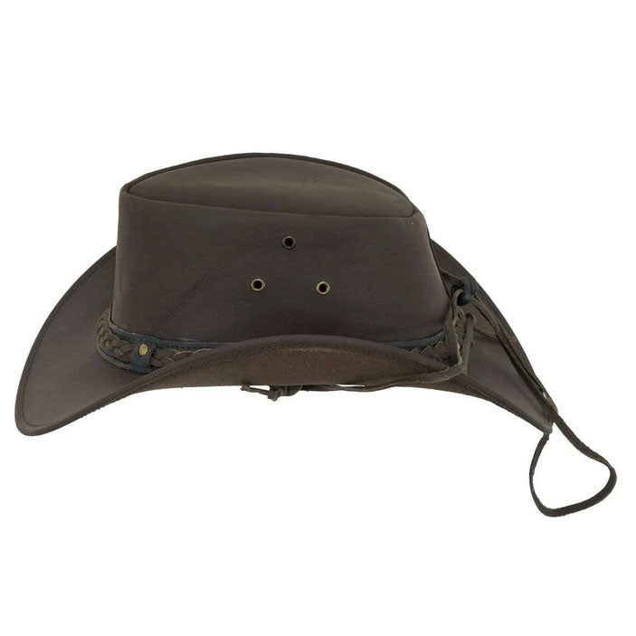 Wagga Wagga Leather Hat | Outback Trading | Hats – Paddock Saddlery