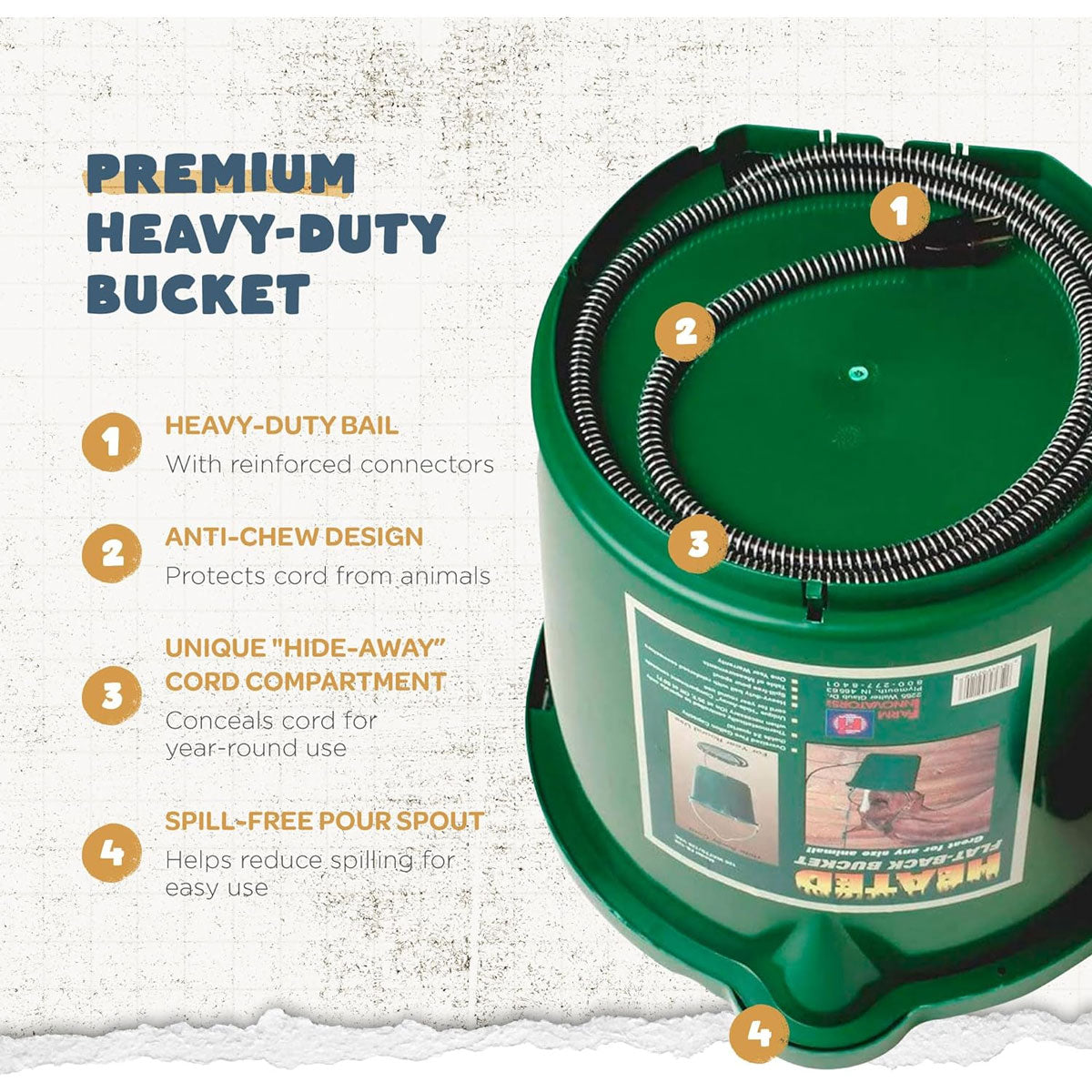 Farm Innovator Heated Flat Back Bucket 5 Gal – Paddock Saddlery