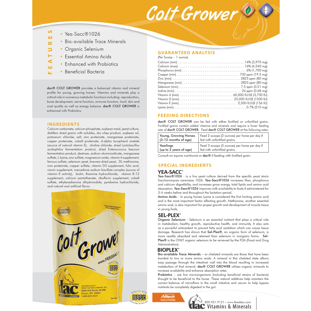 Colt Grower 20 lb | Dac Foal Growth Supplement | – Paddock Saddlery