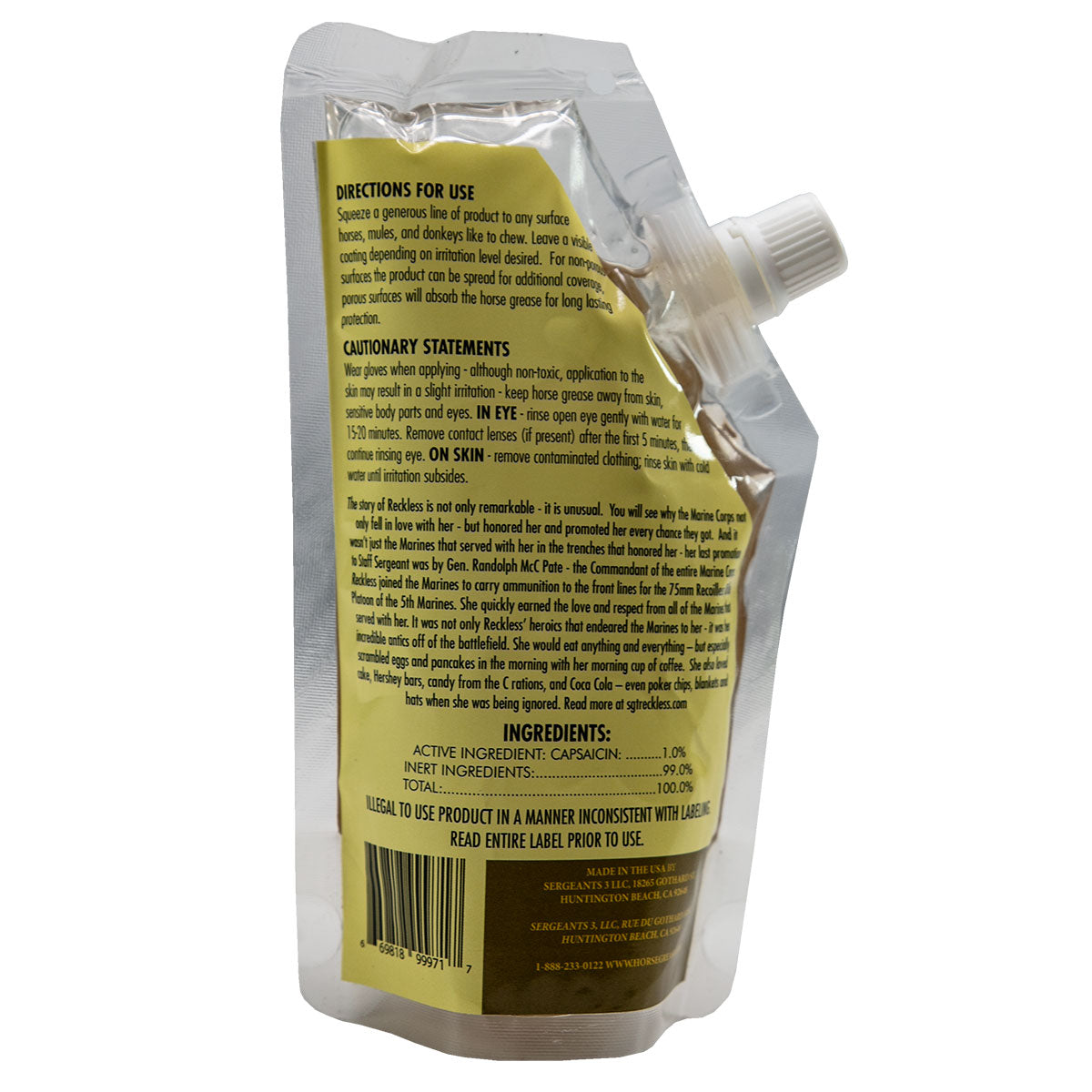 Sgt Reckless Horse Grease 10 oz | – Paddock Saddlery