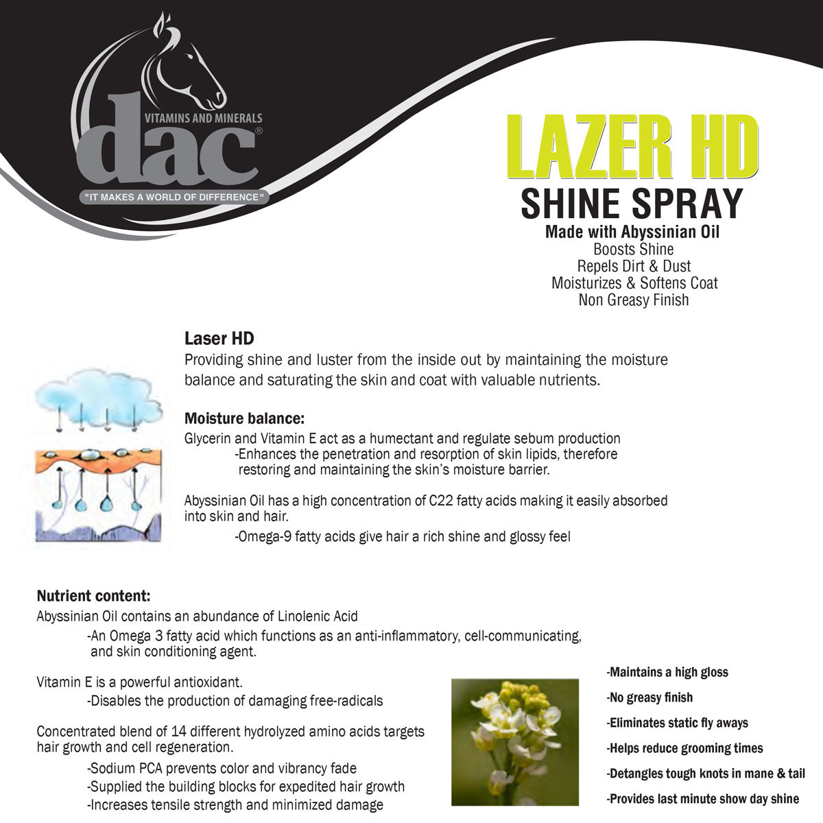 dac Lazer HD Shine Spray Concentrate 32 oz | – Paddock Saddlery