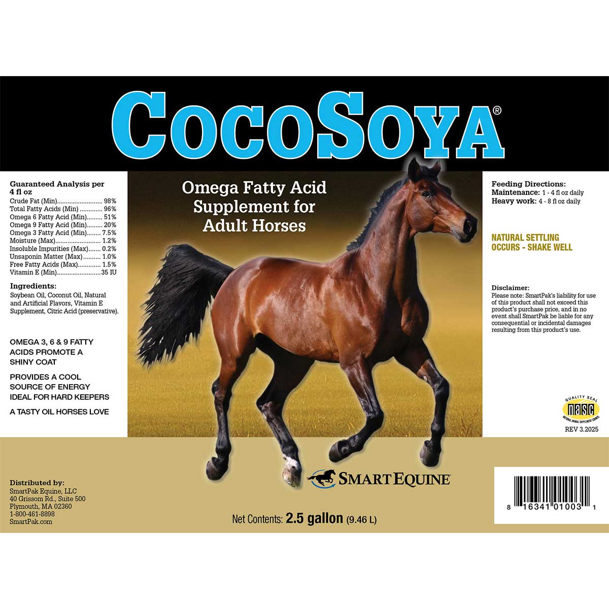 SmartEquine Cocosoya Oil 2.5 Gallon – Paddock Saddlery