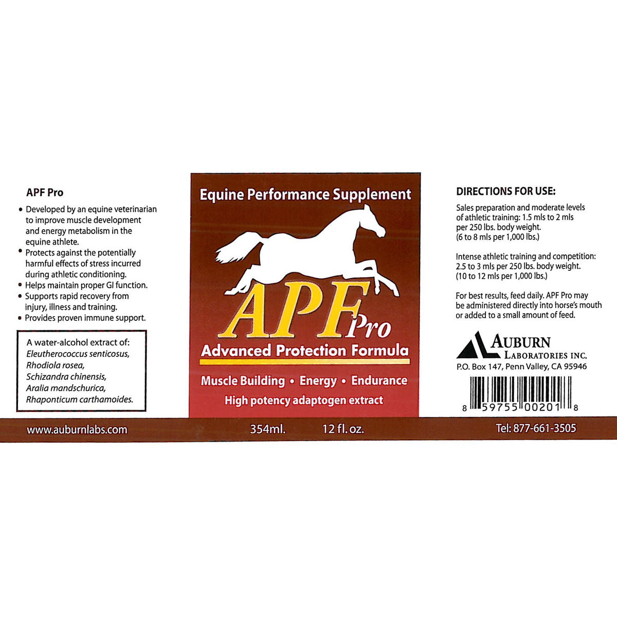 APF Pro Equine 12 oz | Auburn Laboratories Inc. | Horse Care – Paddock ...