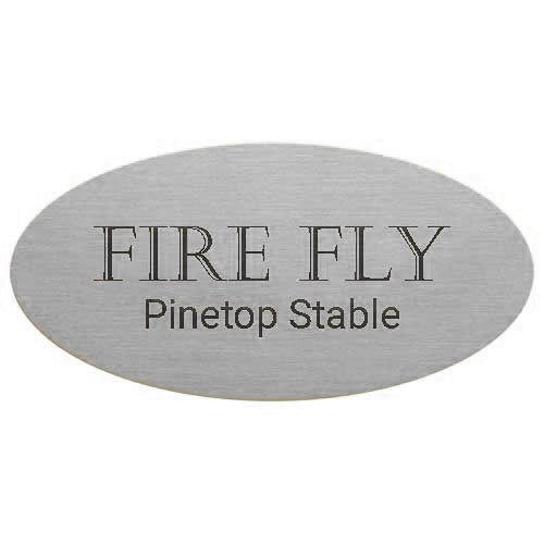 Custom Engraved Oval Chrome Plaque – Paddock Saddlery