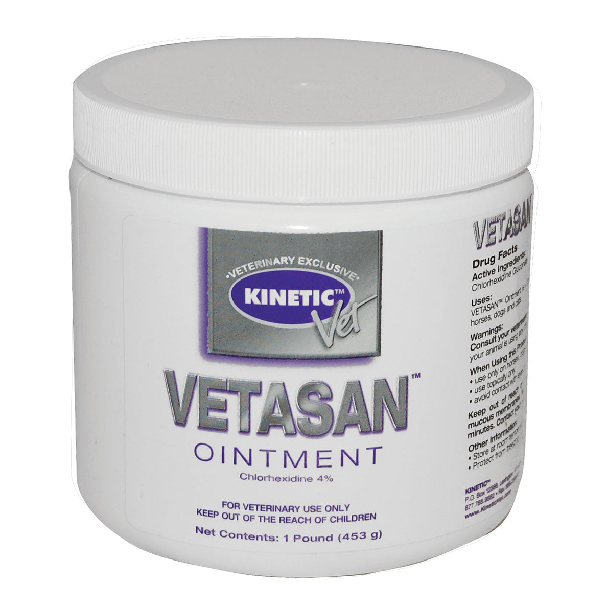 Kinetic Vet Vetasan Wound Care Chlorhexidine Ointment 16oz | – Paddock ...