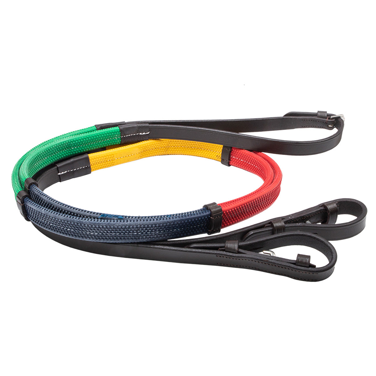 Camelot Rainbow Grip Reins | Rubber Grip Reins | – Paddock Saddlery