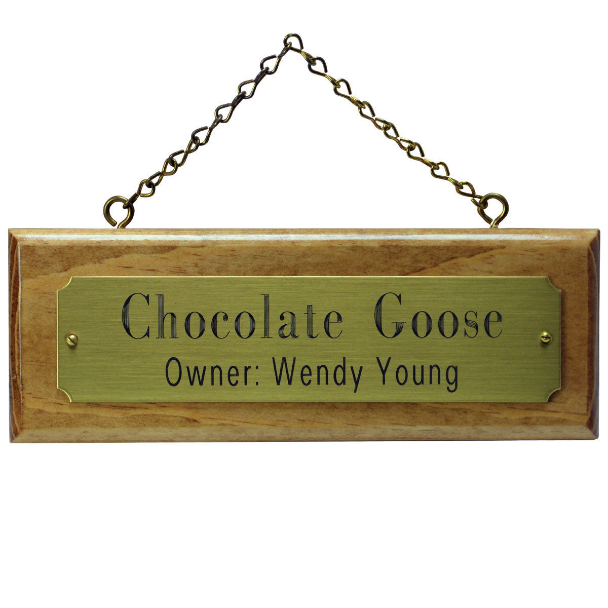 Wood Stall Sign with Engraved Solid Brass Plaque - 2in x 8in – Paddock ...